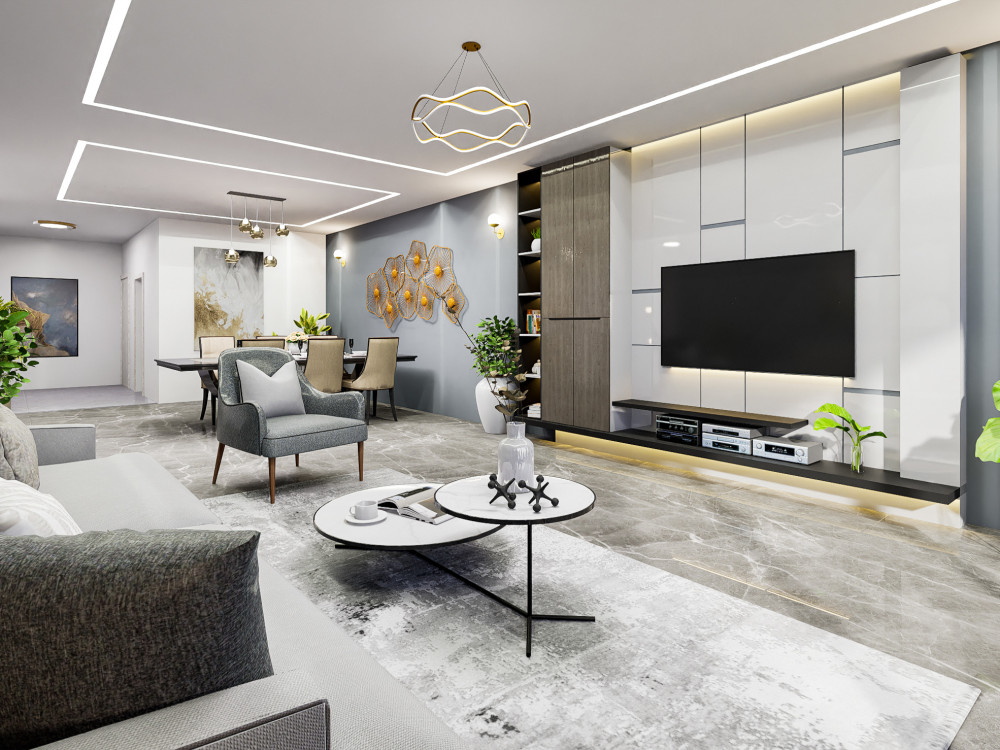 A high-end rendering that accurately shows how your space looks like ...