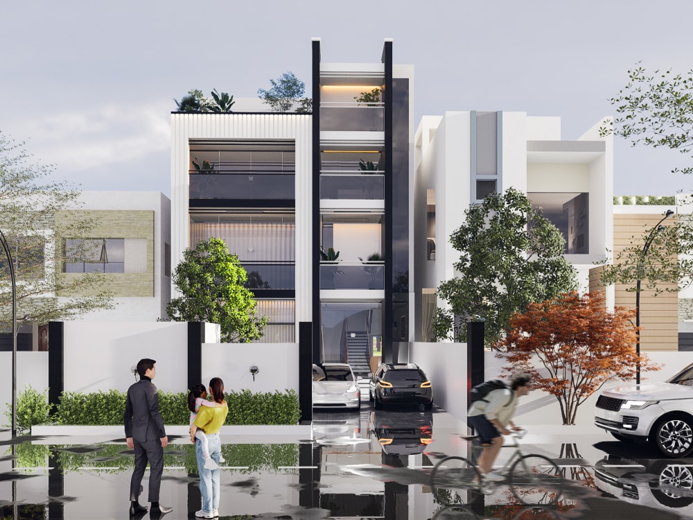 A high-end rendering that accurately shows how your space looks like ...