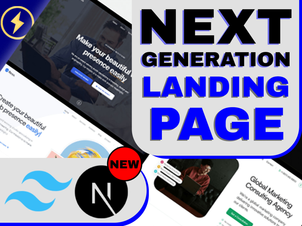 A NEW one-page business website or landing page showcase in NextJS Tailwind | Upwork