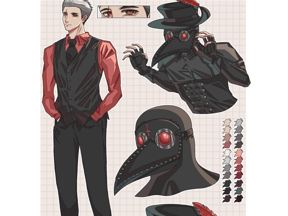 A cel-shaded character sheet | Upwork