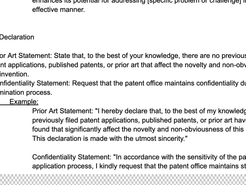 Patent proposal outline to facilitate an easier application process ...