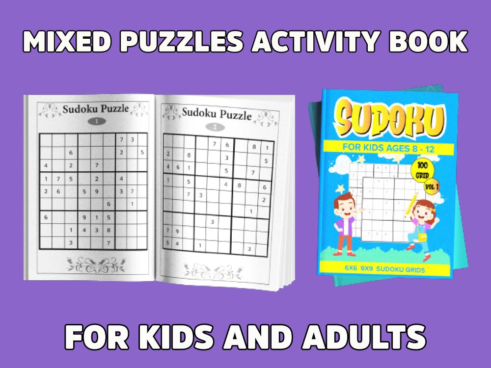 Sudoku crossword maze word search puzzle activity book design | Upwork