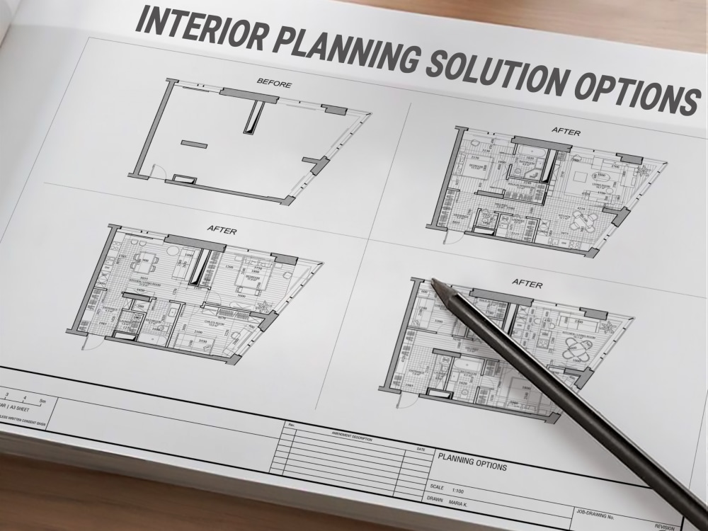 3-4 detailed Interior layout options for your residential space | Upwork