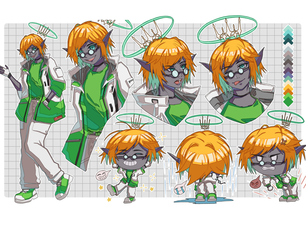 A cel-shaded character sheet | Upwork