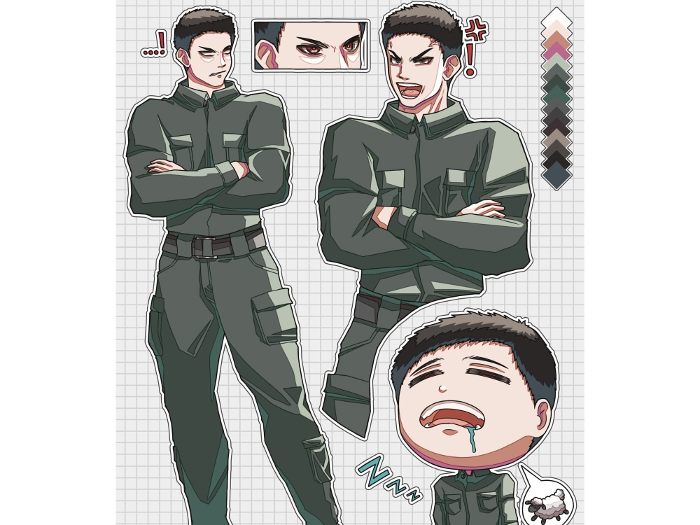 A cel-shaded character sheet | Upwork