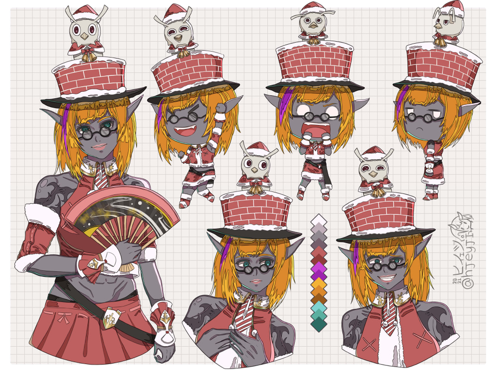 A cel-shaded character sheet | Upwork