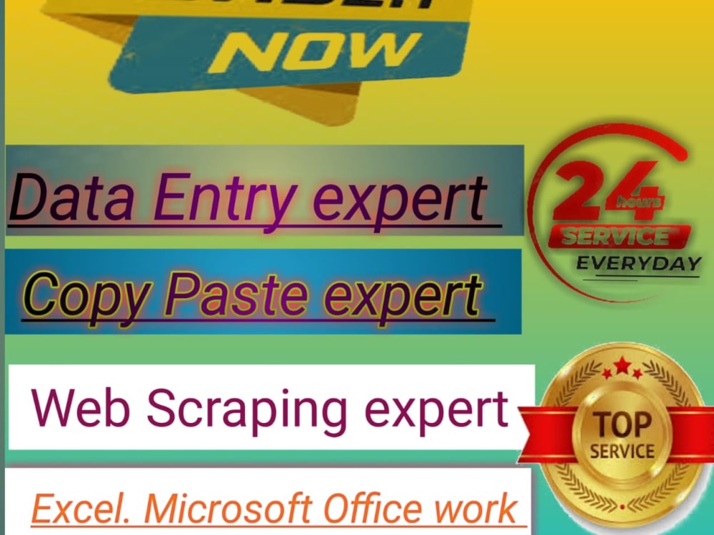 Fast data entry work ,web scraping,typing | Upwork