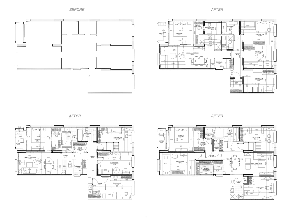 3-4 detailed Interior layout options for your residential space | Upwork