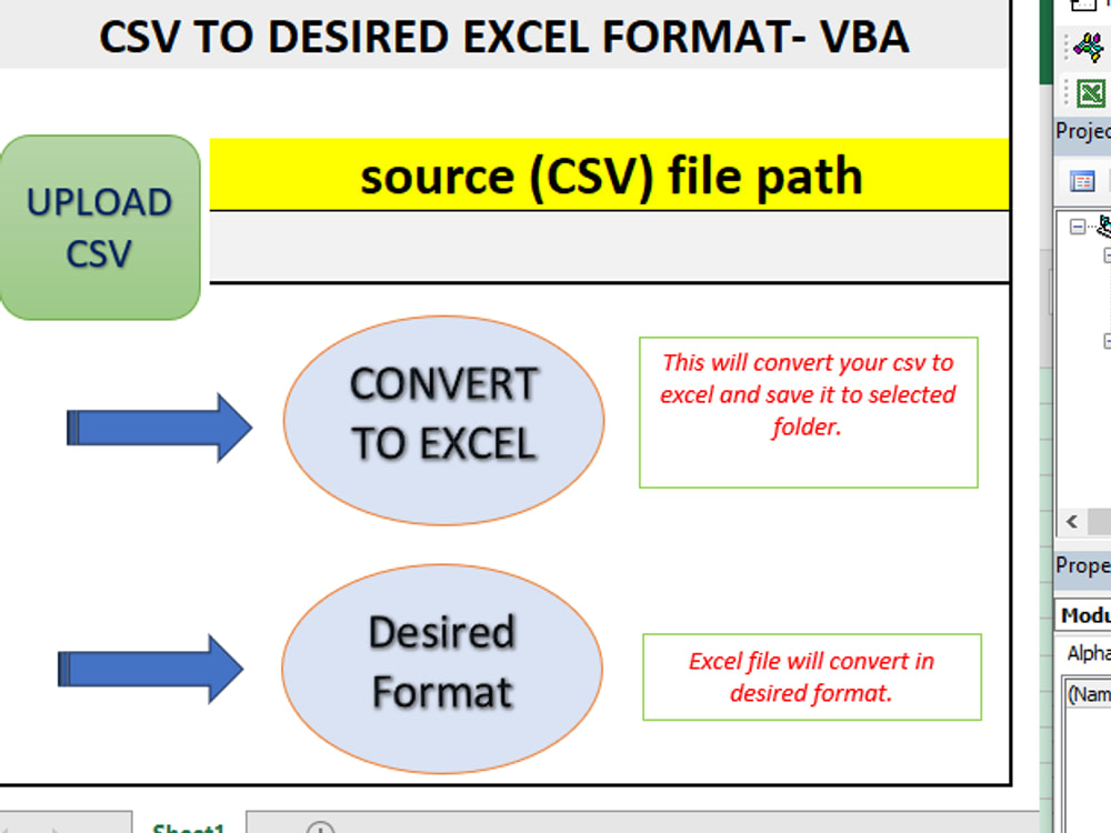 A macro to convert CSV files to the desired excel format, max 10 columns | Upwork