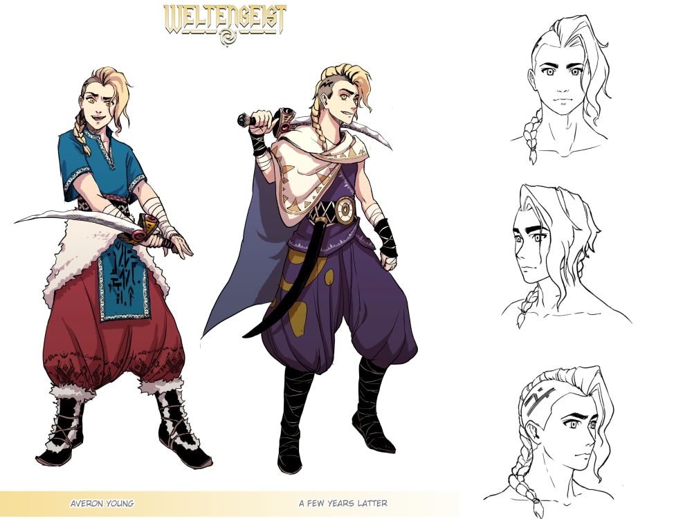 A detailed character sheet with a full body and bust-up view | Upwork