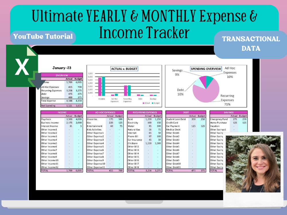 An income & Expense Tracker template in excel | Upwork