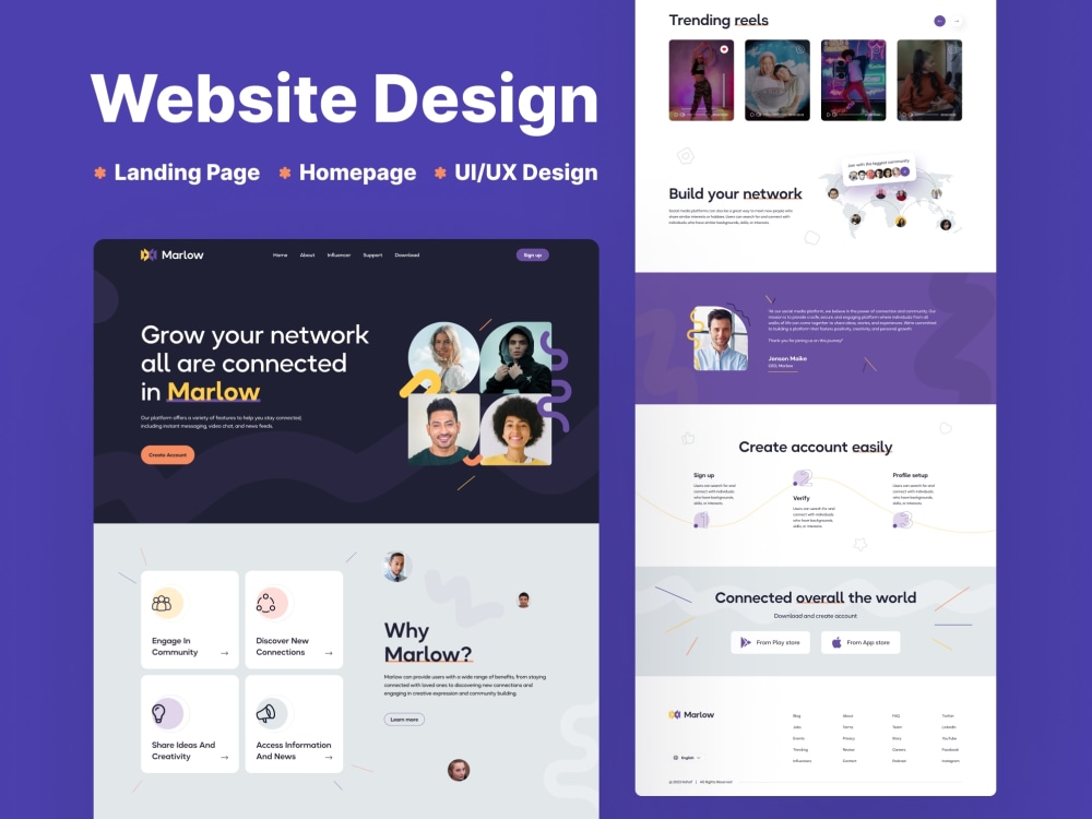 Website template Homepage Or Landing page UI UX design in Figma Mockup ...