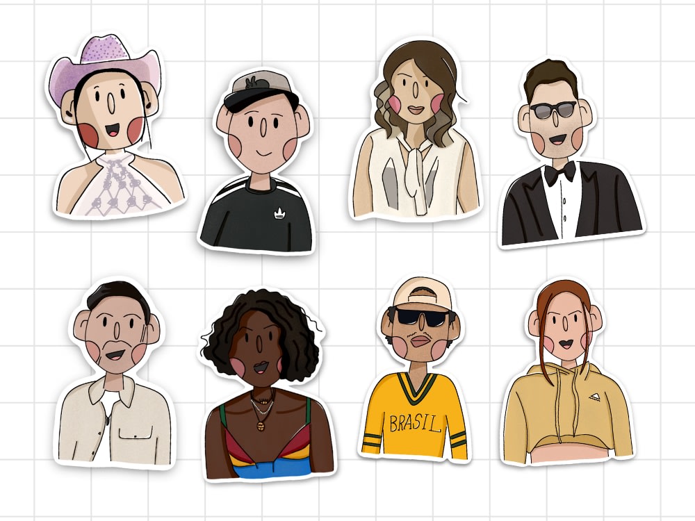 Personalized illustrated characters for print or social media | Upwork