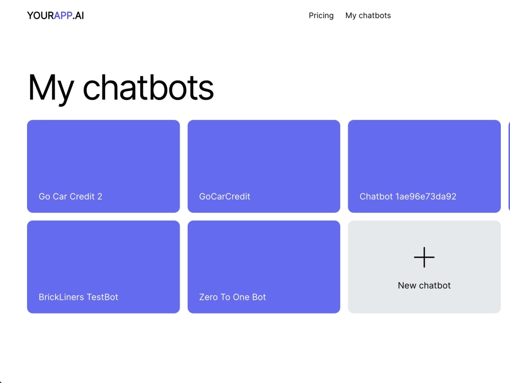 A ready-to-launch AI chatbot builder SaaS app (like Chatbase, Botsonic ...