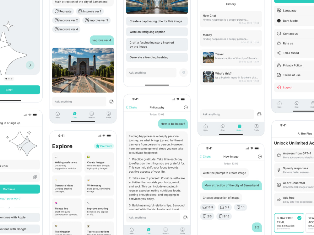 AI Chatbot Assistant UI Kit Mobile app | Upwork