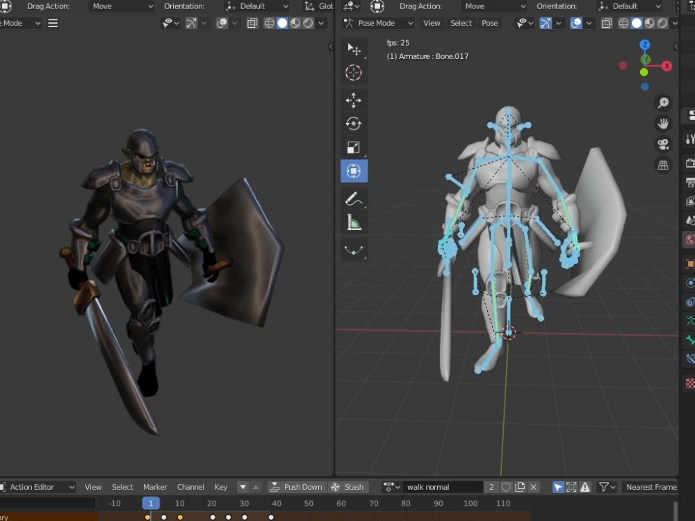 A 3D model with rigging and animations | Upwork