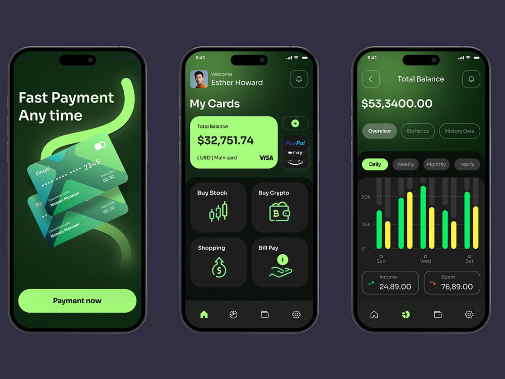 Modern mobile app or website UX UI design with wireframe, prototype ...