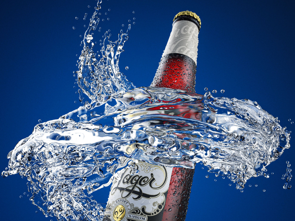 Realistic 3D water simulation, 3D liquid animation, fluid product ...