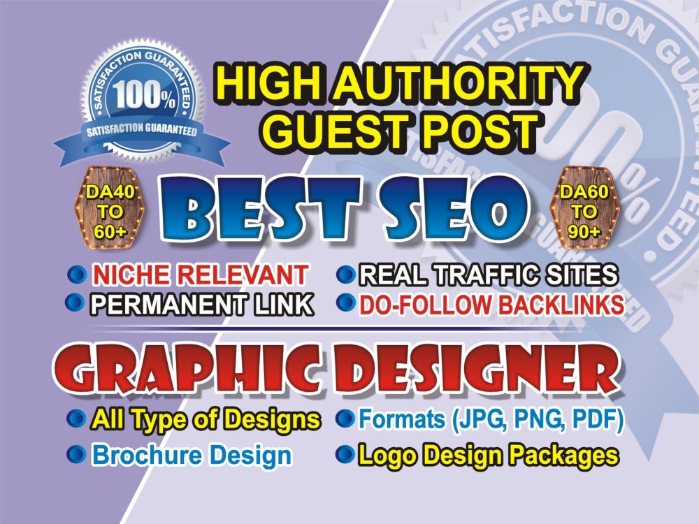 Guest posts in high authority and Graphic designs. | Upwork