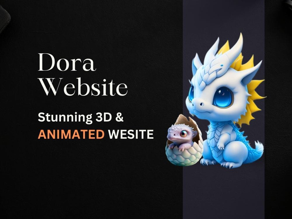 A captivating Dora website,hyper-realistic 3D elements with SEO ...