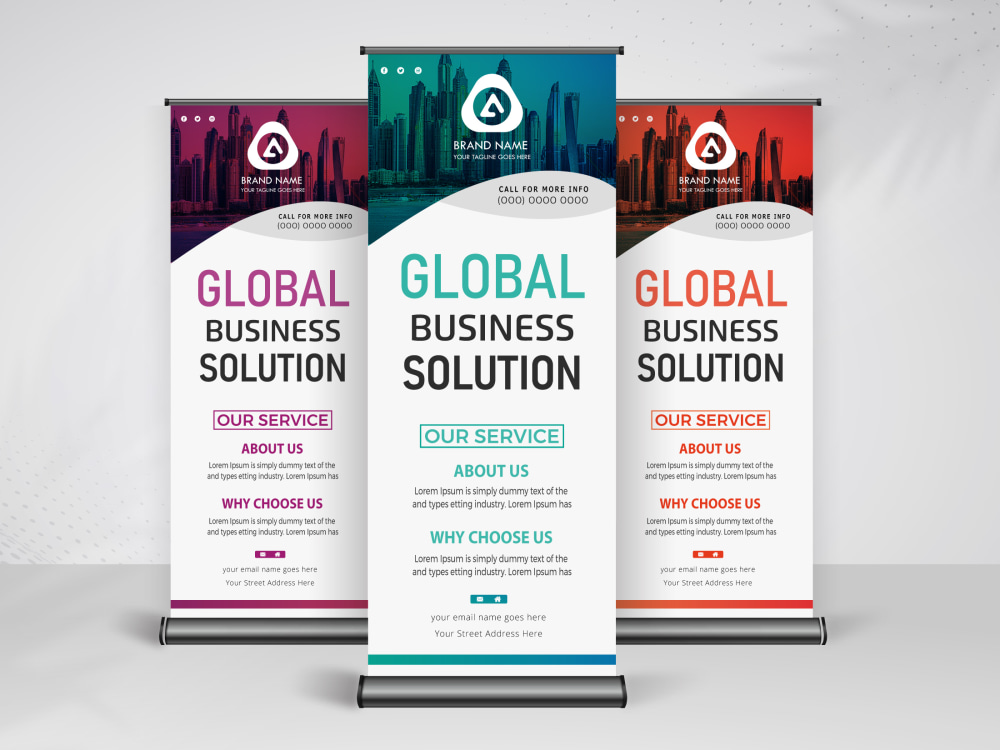 Any type of roll-up, retractable, pull-up banner or billboard design ...