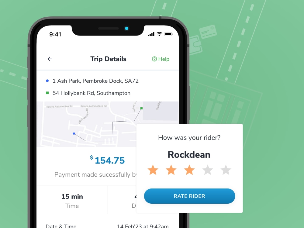 A Fantastic Uber-like Taxi Ride-Hailing App UI Design | Upwork