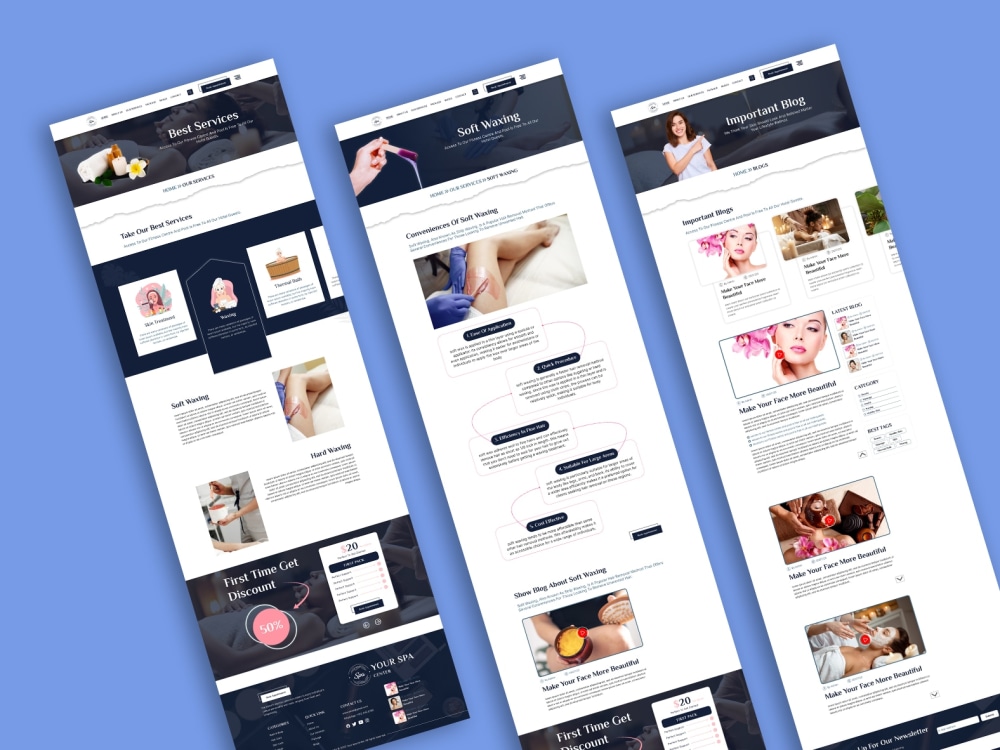 Medical and beauty spa website & landing page Screen Design in Figma ...