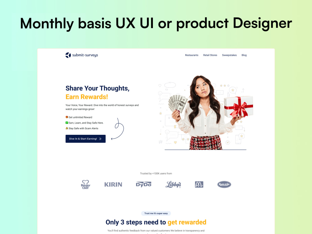 Get your own UX UI designer and a product designer every month | Upwork