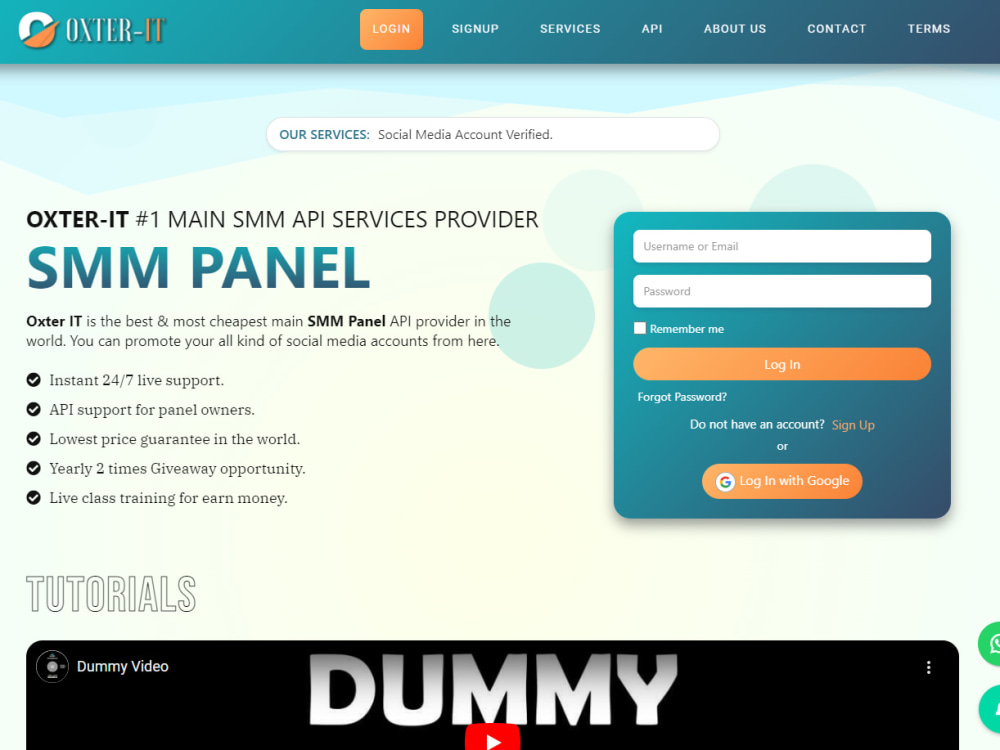 Perfect Panel theme design services, SMM panel development services ...