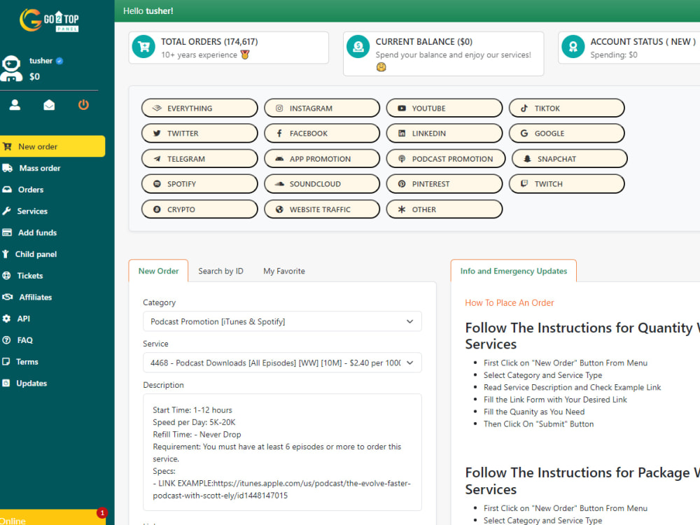 Perfect Panel theme design services, SMM panel development services ...