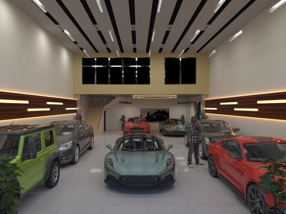 Realistic 3D model and render of car showroom | Upwork