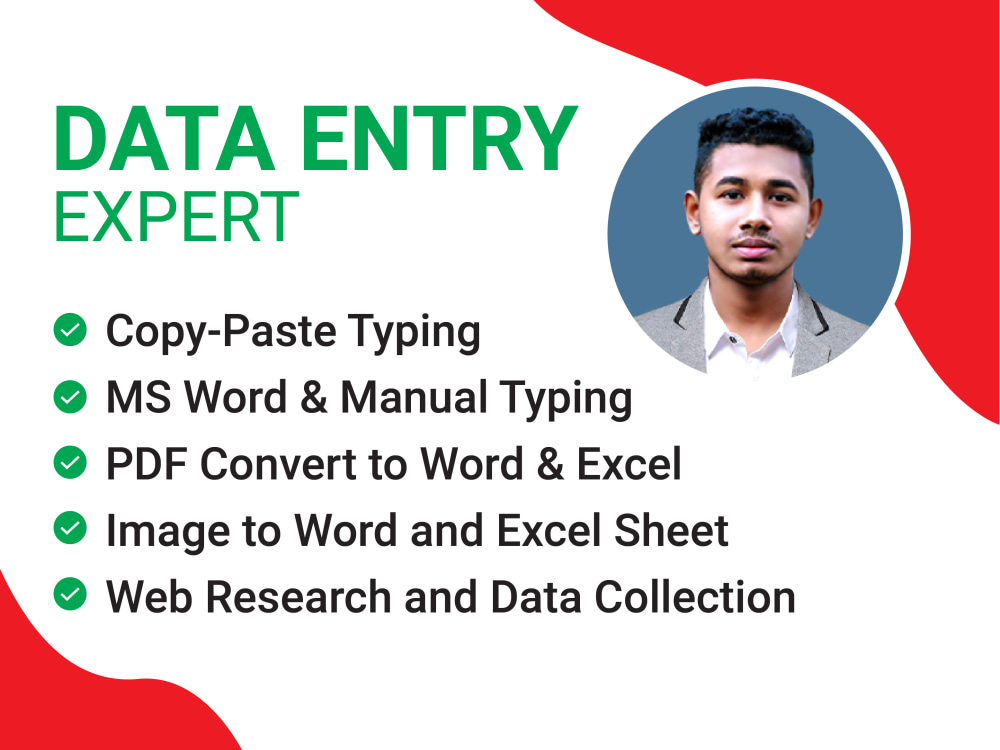 Data Entry Specialist, PDF to Excel/Word, Typing, Copy Paste, Web Research | Upwork