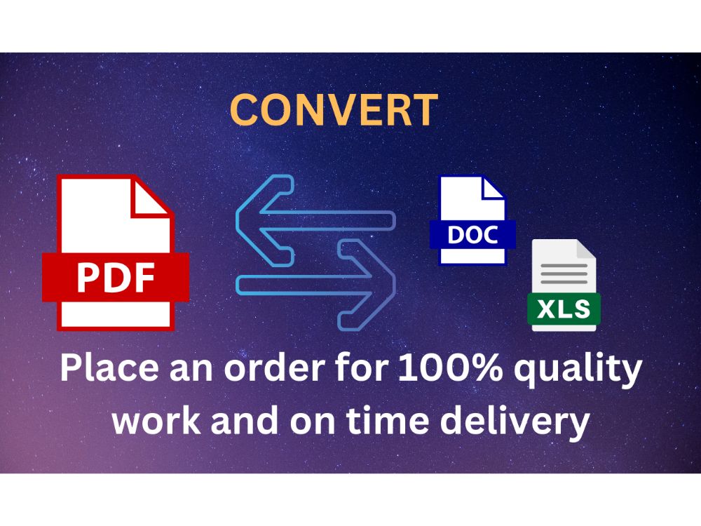 PDF to editable word, and excel conversion | Upwork