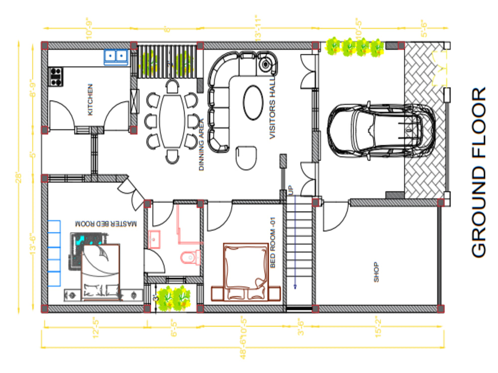 A 2d floor plan with all details | Upwork