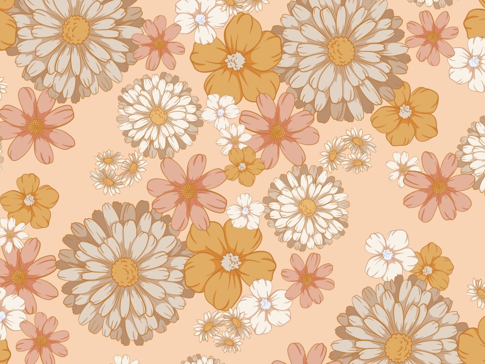 A seamless repeat pattern of retro floral prints | Upwork