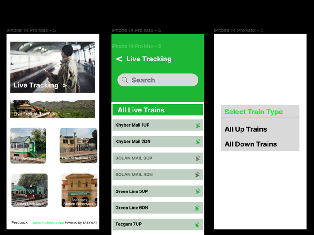 Railway Live Tracking App Design in Figma | Upwork