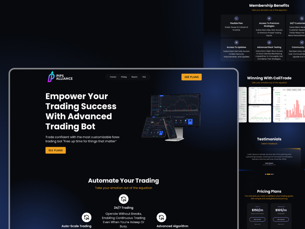 Crypto Currency Trading UI UX landing page design | Upwork