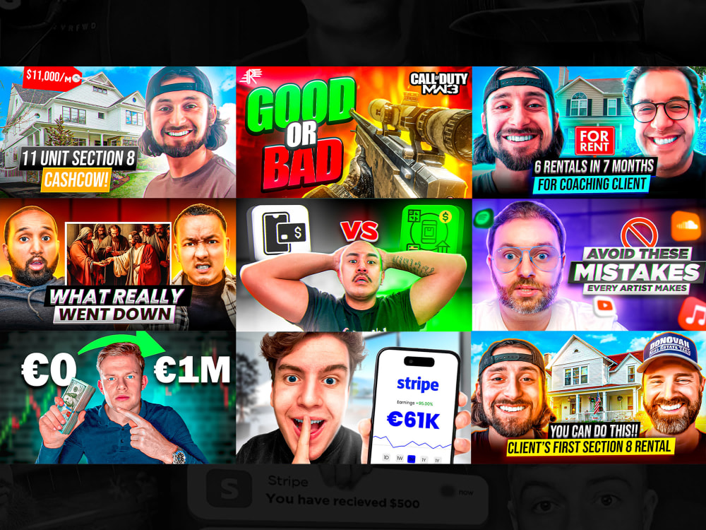 A eye catching thumbnail for your youtube video | Upwork