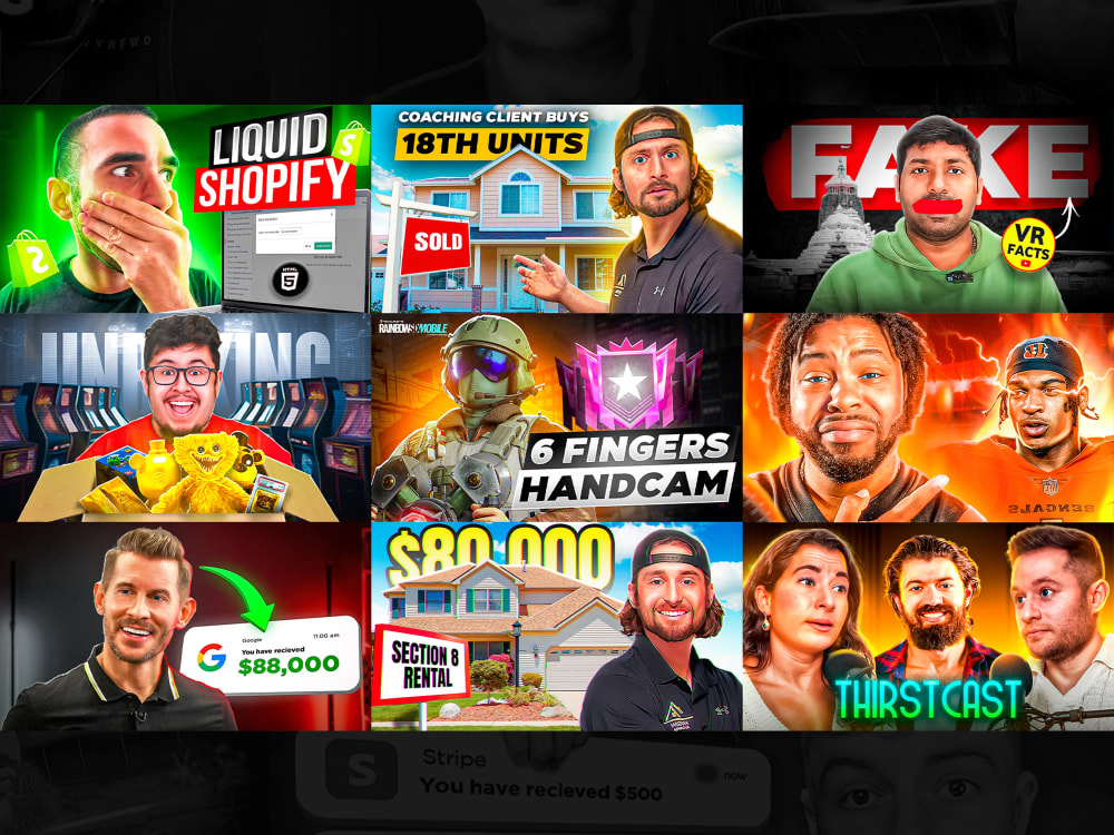 A eye catching thumbnail for your youtube video | Upwork