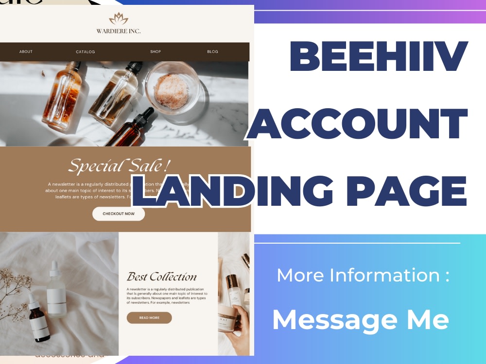 Beehiiv account setup, Beehiiv newsletter template, Beehiiv landing page | Upwork