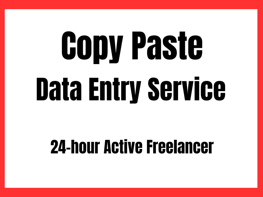 Excel data entry, word data entry, data input, and data typing in 24 hours | Upwork