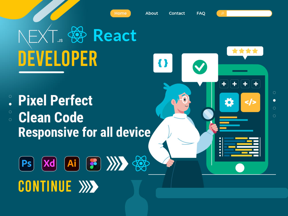 React or nextjs beautiful and dynamic website and clean code | Upwork