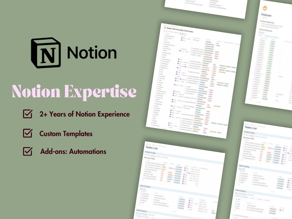 A Notion Workspace or Template for Personal/Business Use | Upwork