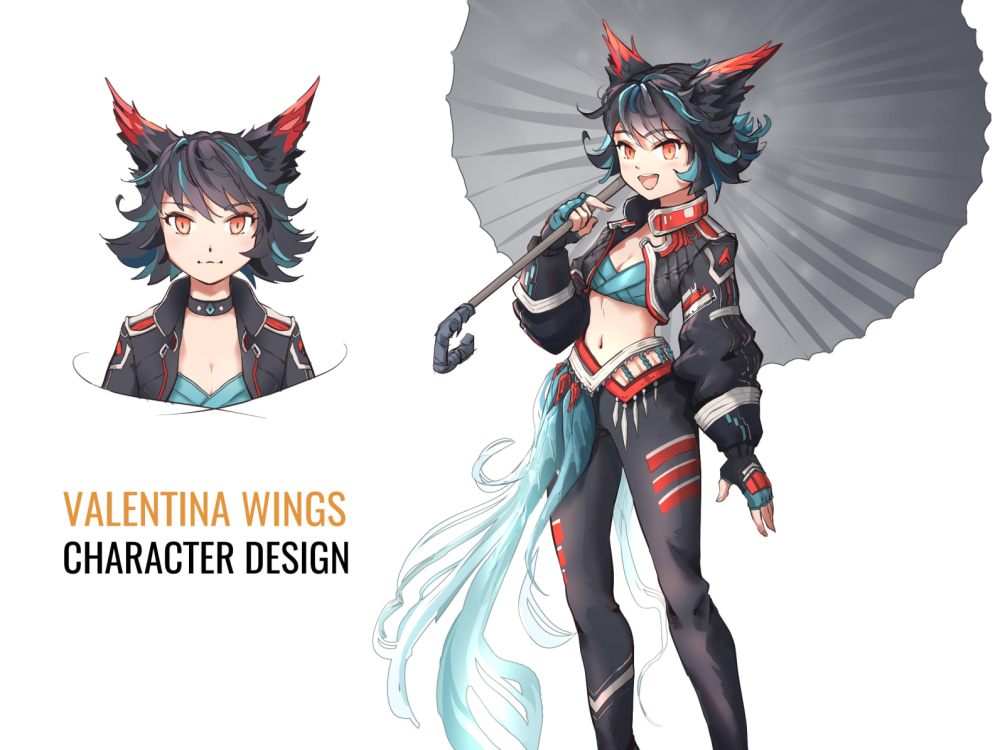 A detailed character sheet with a full body and bust-up view | Upwork