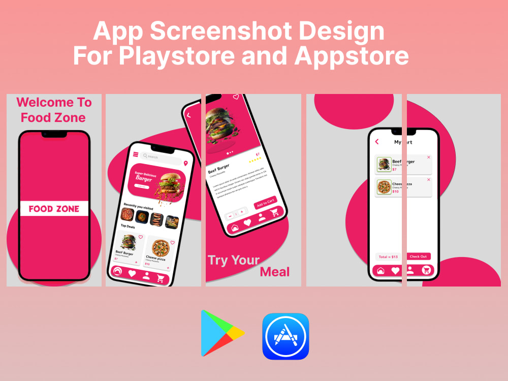 App screenshots for playstore and appstore | Upwork