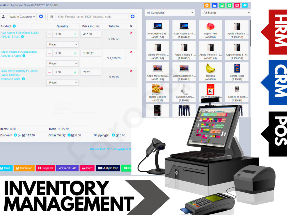 Point of sale pos with stock management system inventory management ERP ...