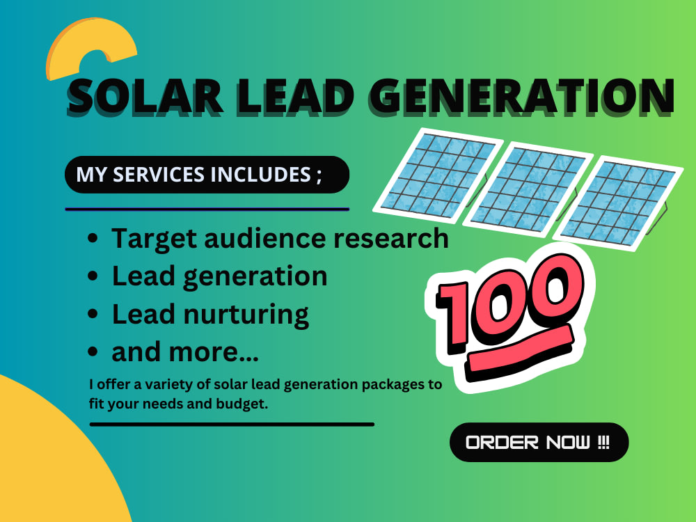 Verified solar leads generation, b2b solar leads generation | Upwork