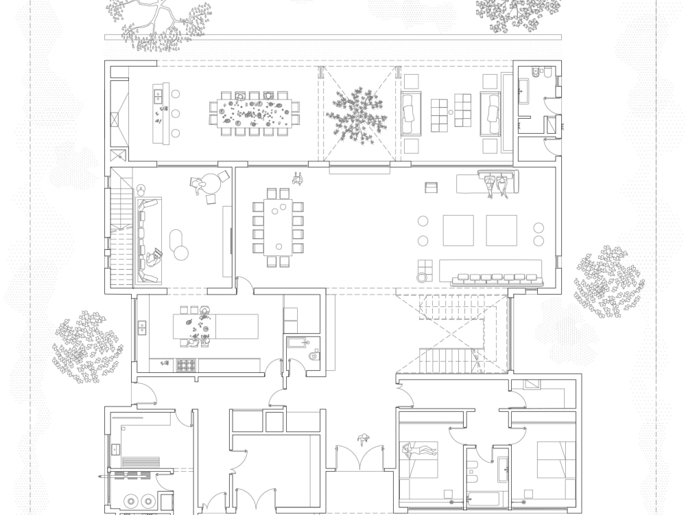 A layout, floor plan with furniture arrangement | Upwork