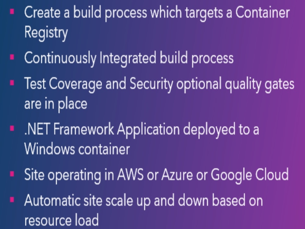 .NET containerized deployment in one of Azure/AWS/GCP, with auto-scaling. | Upwork
