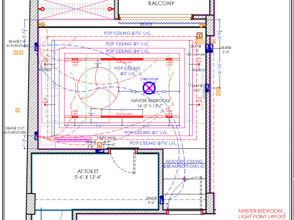 Different style ceiling design with an electrical light point design | Upwork